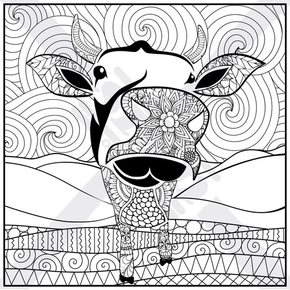 Huge Coloring Poster-pretty Cow No. 1 - Etsy