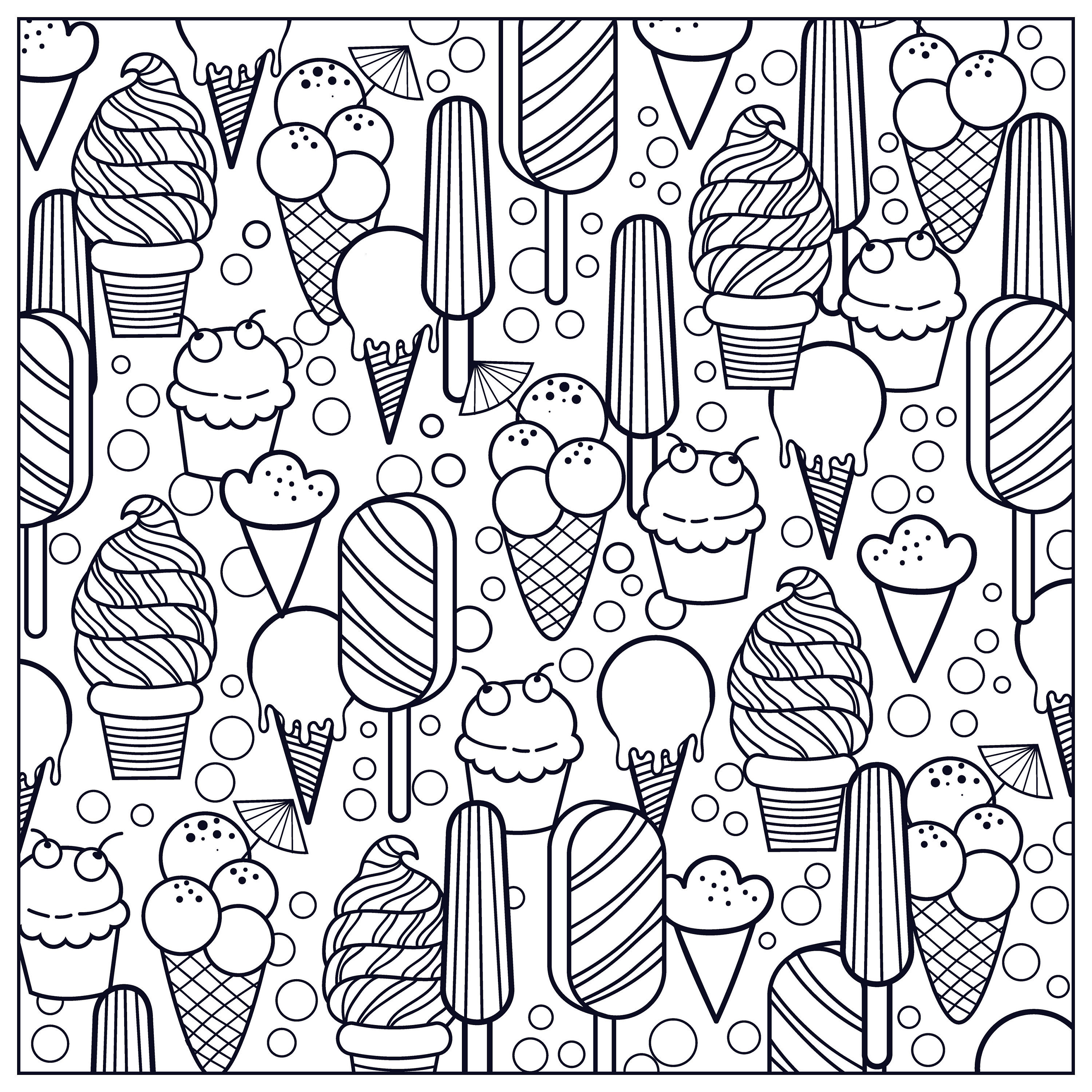 Huge Coloring Poster-ice Cream - Etsy