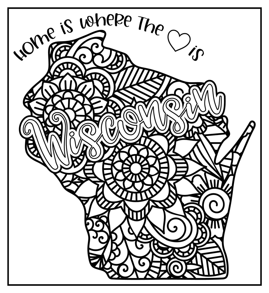 Huge Coloring Poster - the State of Wisconsin - Etsy