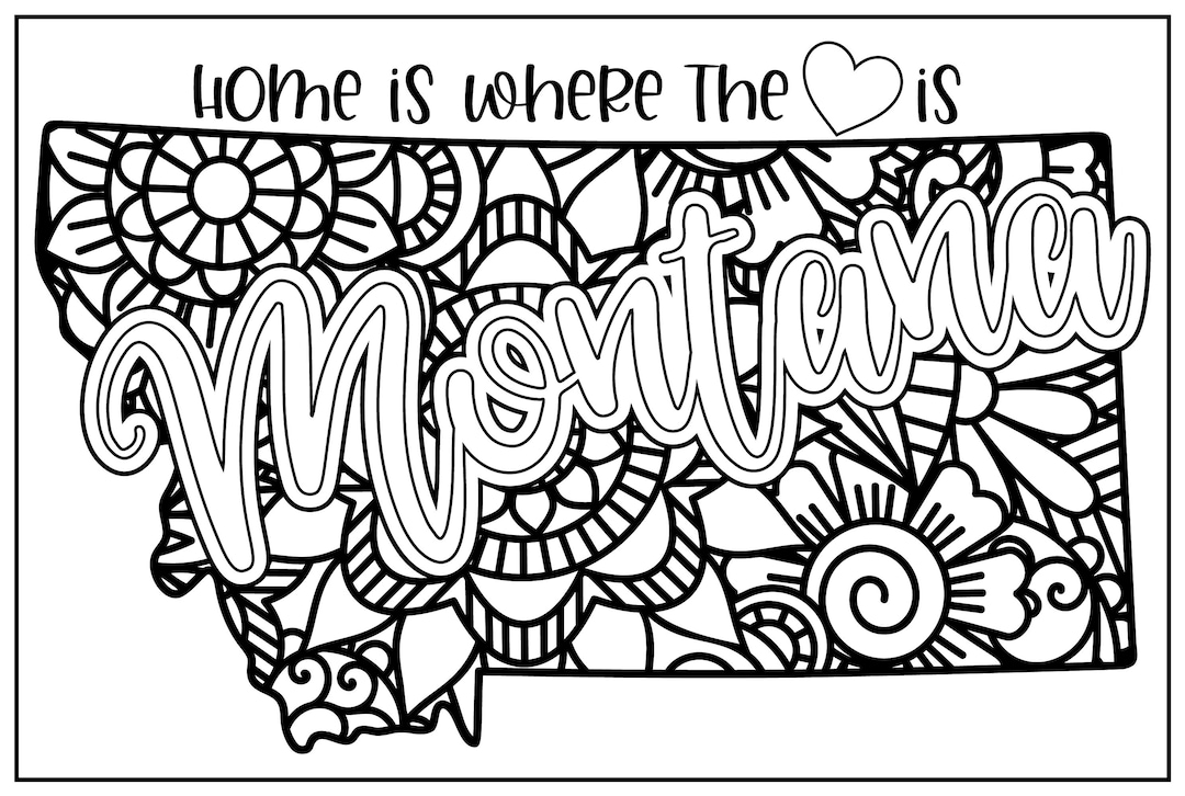 Huge Coloring Poster - the State of Montana - Etsy