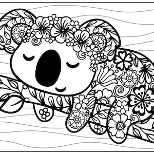 Huge Coloring Poster-koala Zentangle - Etsy