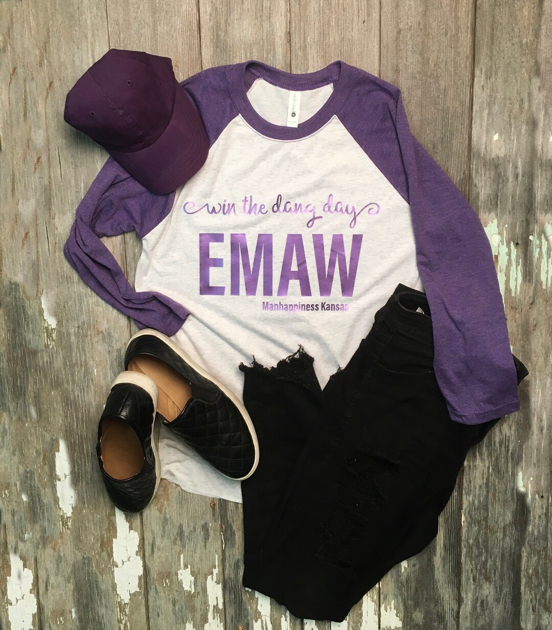 Win the Dang Day EMAW Three-quarter Sleeve Shirt - Etsy