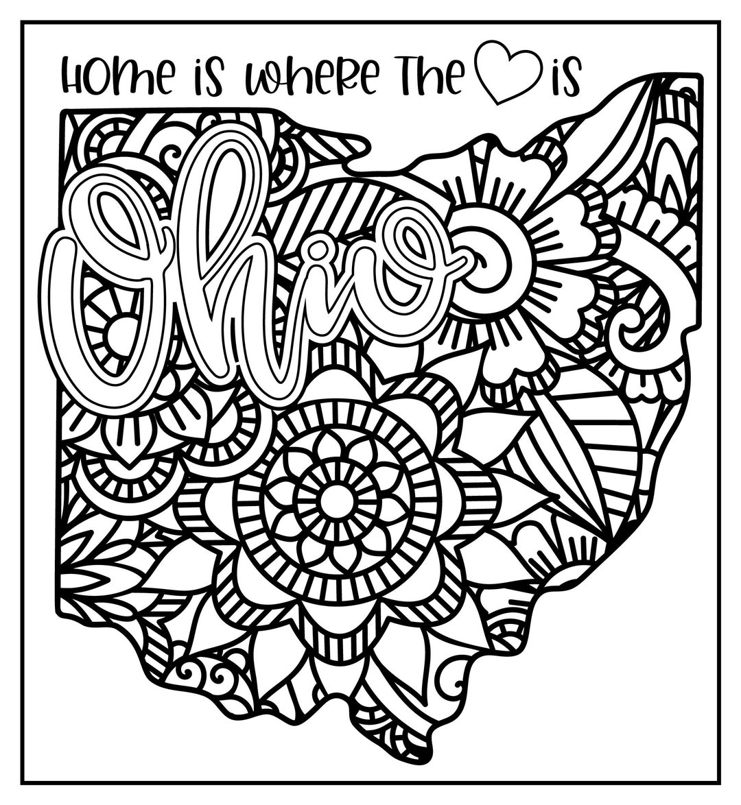 Huge Coloring Poster - the State of Ohio - Etsy
