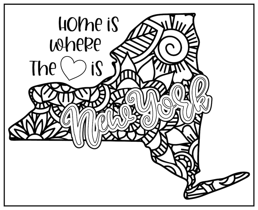 Huge Coloring Poster - the State of New York - Etsy