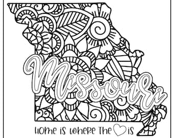 Missouri Coloring - Etsy