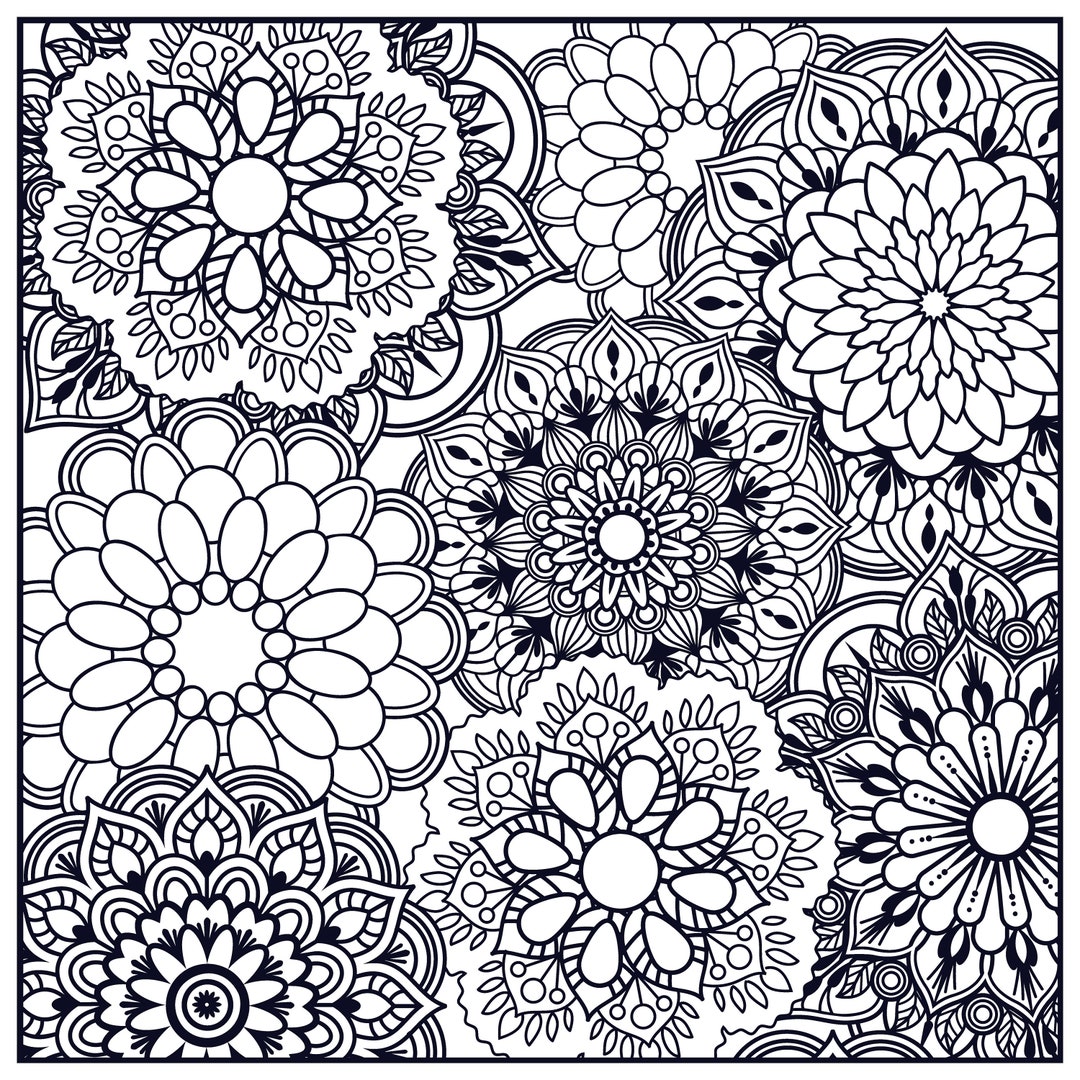 Huge Coloring Poster-floral Mandala - Etsy