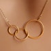 Triple Circle Link Necklace, Interlocking Three Rings, Wire Wrapped ...