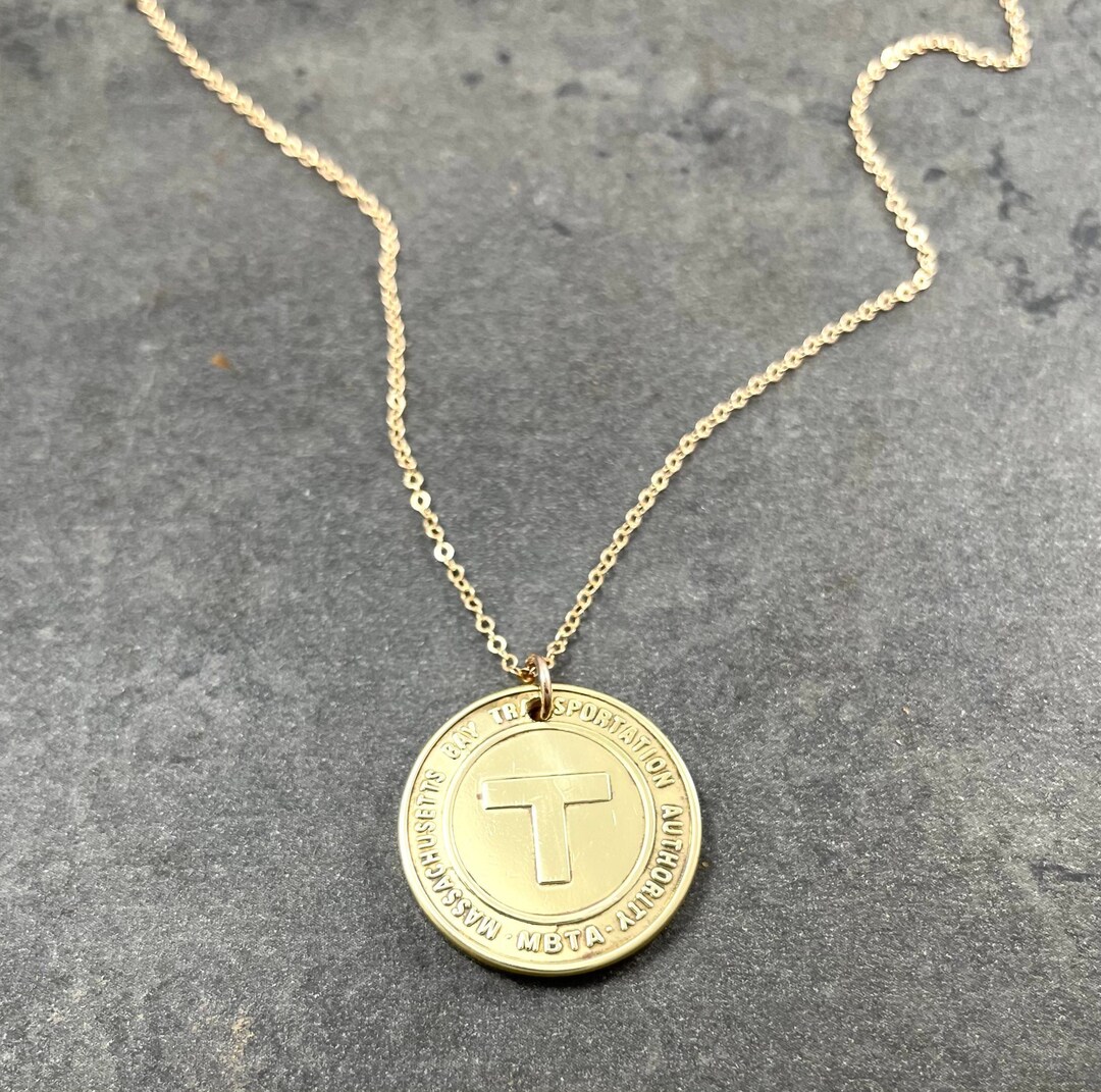 Boston Vintage T Train Token Necklace, Authentic, Antique ...