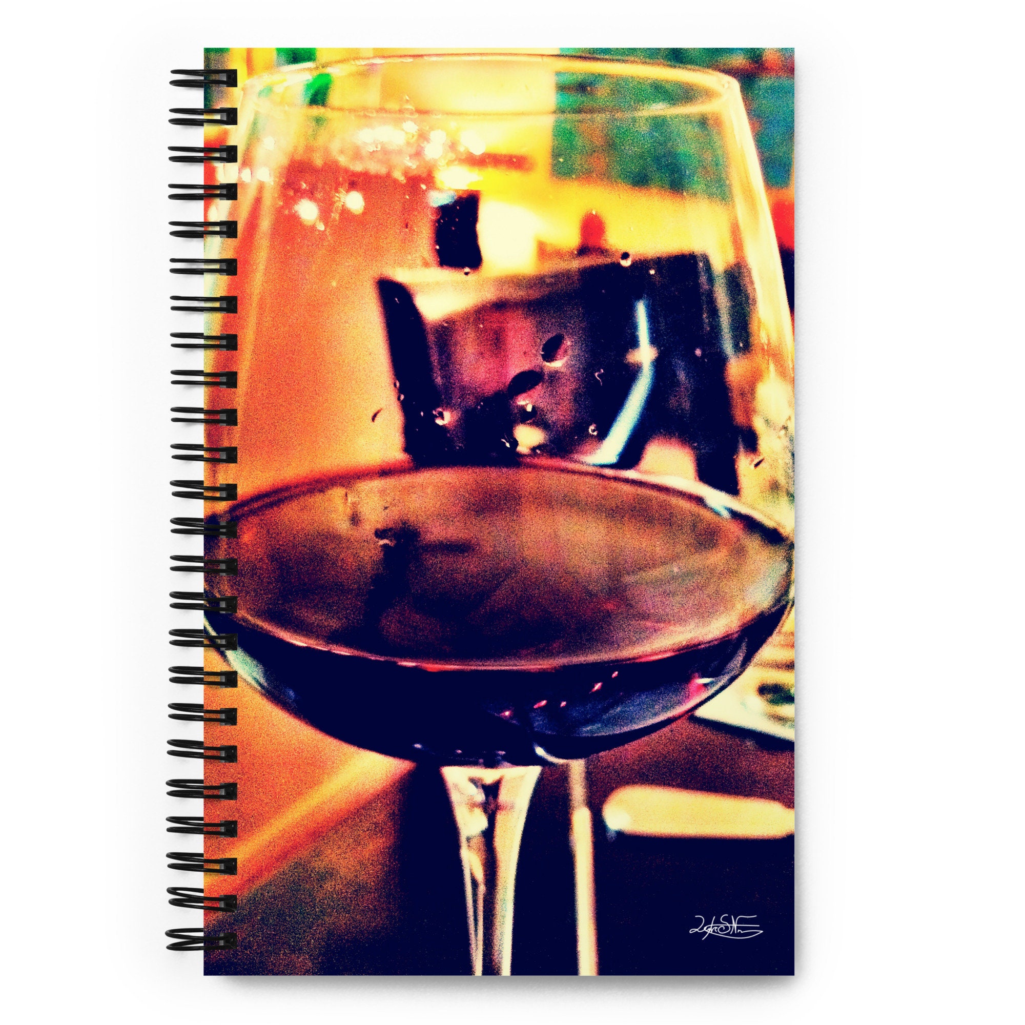 Glass of Red Wine Spiral Notebook Dotted Pages - Etsy
