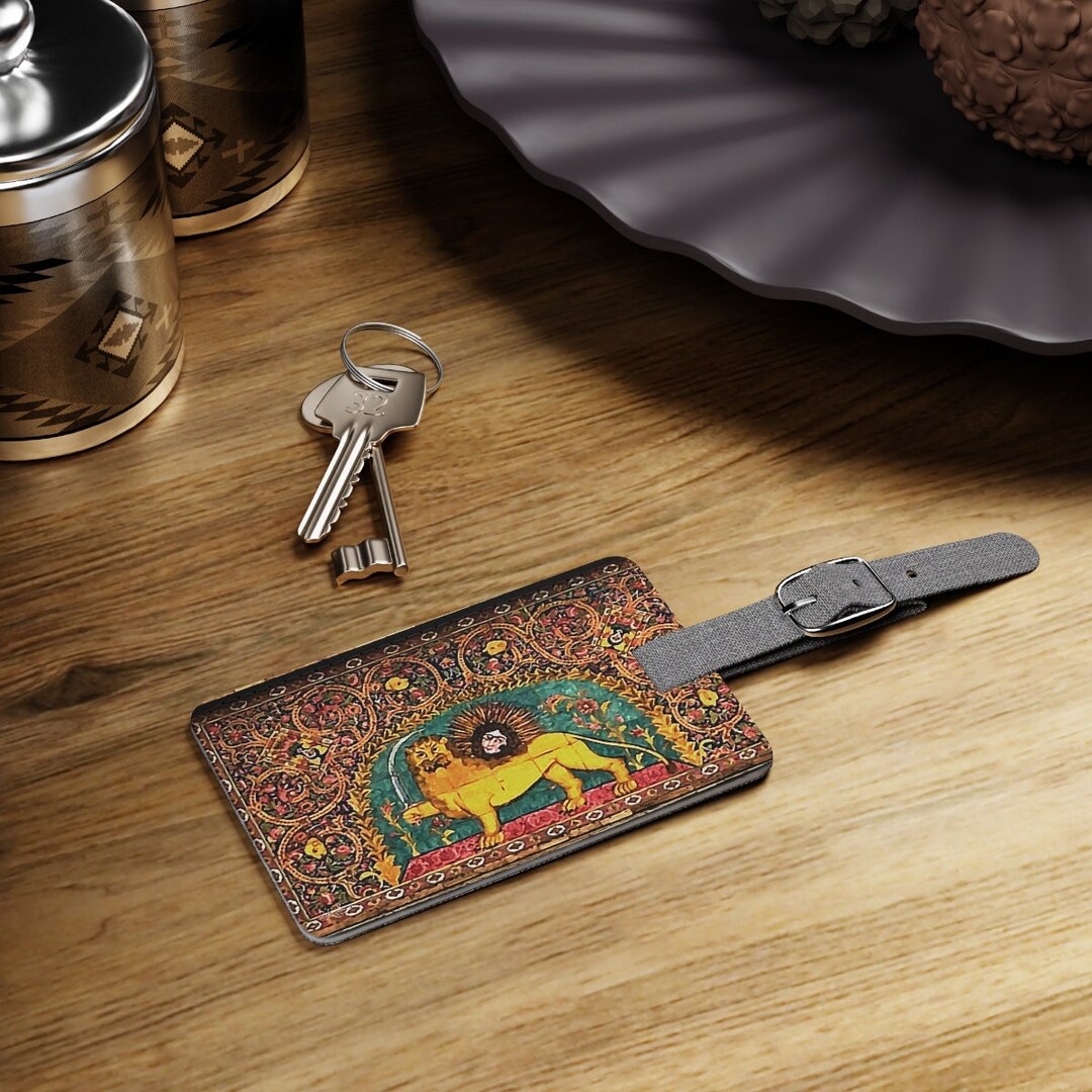 Shir O Khorshid Persian Saffiano Polyester Luggage Tag, Rectangle - Etsy