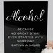 Alcohol Sign Acrylic Wedding Sign Minimalist Wedding Sign Modern ...