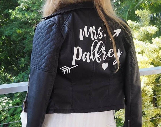 Custom Mrs. Leather Jacket Iron on Heat Transfer Mrs. Jacket - Etsy