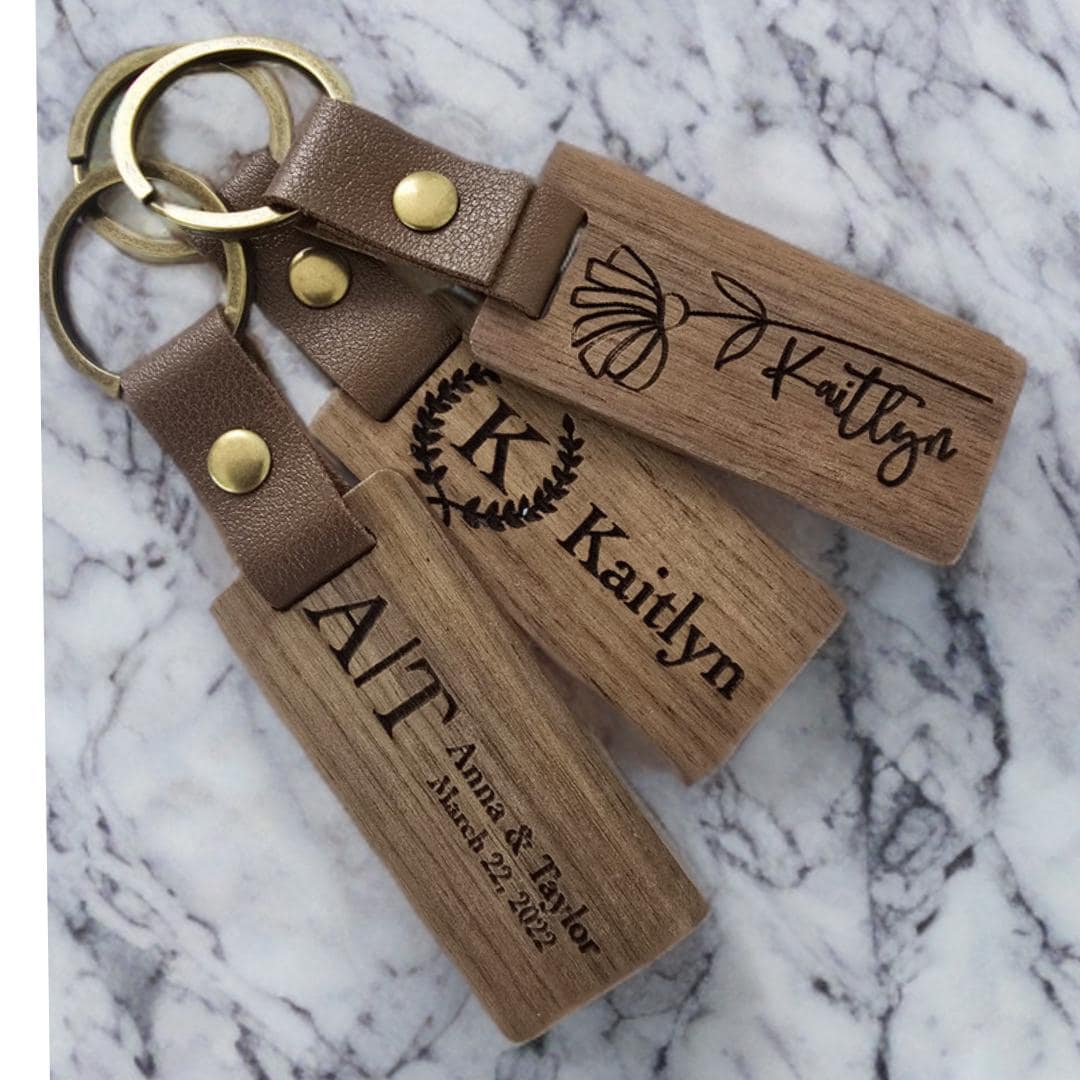 Engraved Wooden Keychains | Boho Rustic Gift | Bridesmaid Gifts ...