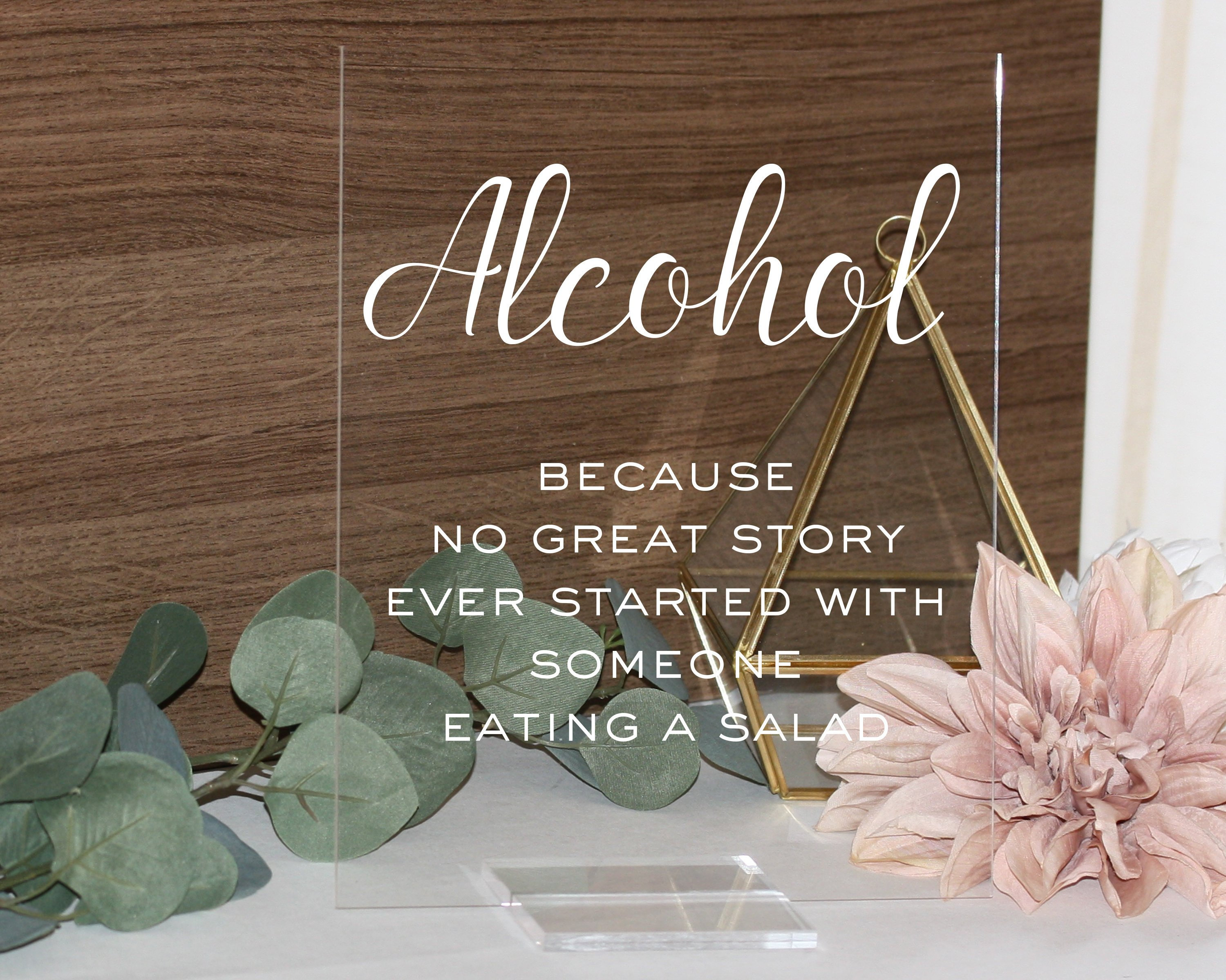 Alcohol Sign Acrylic Wedding Sign Minimalist Wedding Sign | Etsy