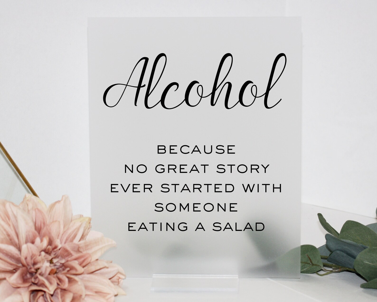 Alcohol Sign Acrylic Wedding Sign Minimalist Wedding Sign | Etsy