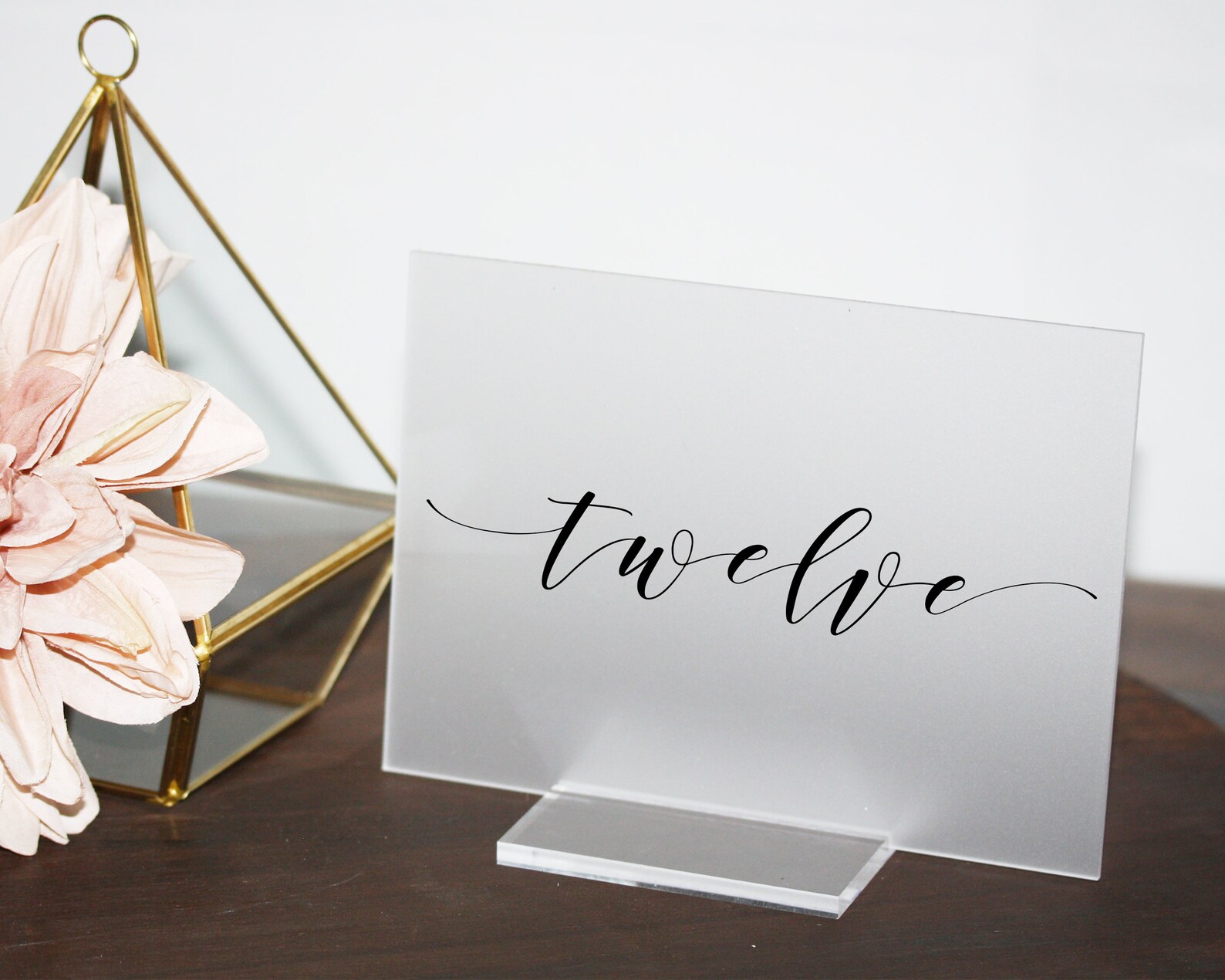 Acrylic Table Numbers With Holders Black Rose Gold Clear Frost - Etsy