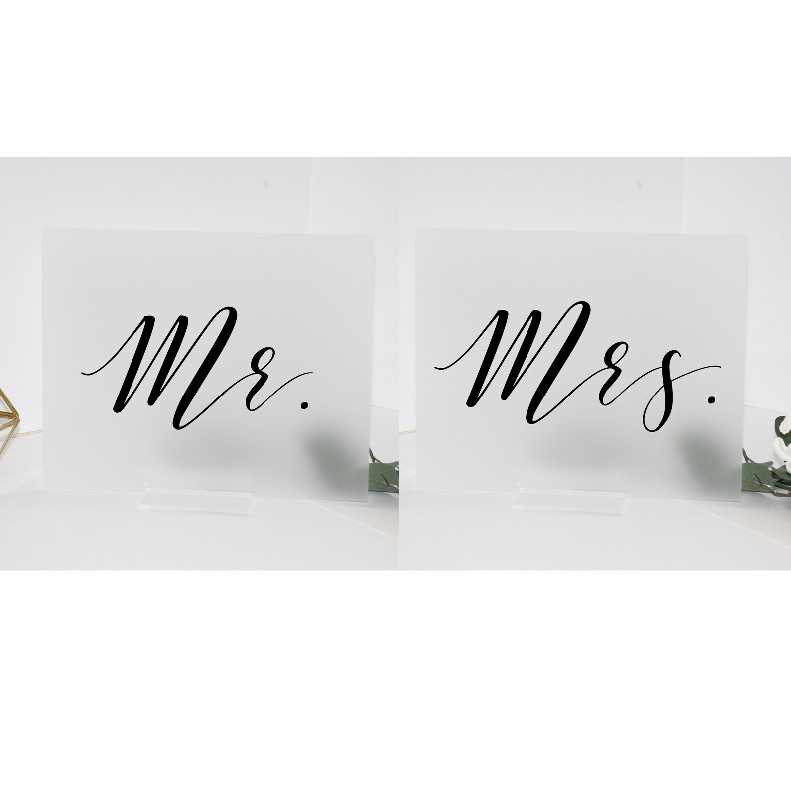 SET OF 2, Acrylic Mr Mrs Tabletop Signs, Mr and Mrs Sign, Table Sign ...