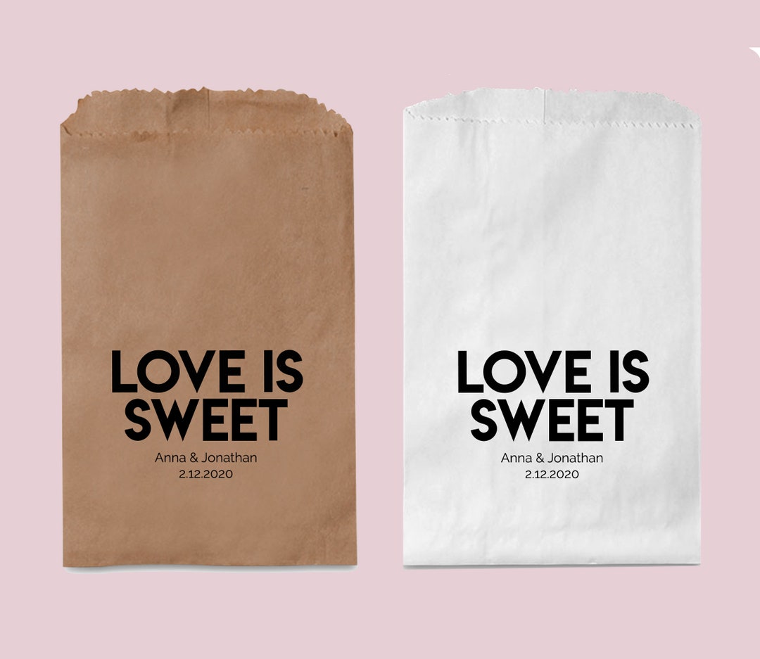 Wedding Favor Bag, Love is Sweet Treat Bags, Candy Buffet Bag, Wedding ...