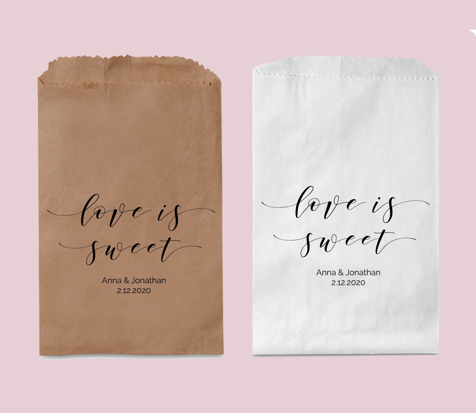 Wedding Favor Bag, Love is Sweet Treat Bags, Candy Buffet Bag ...