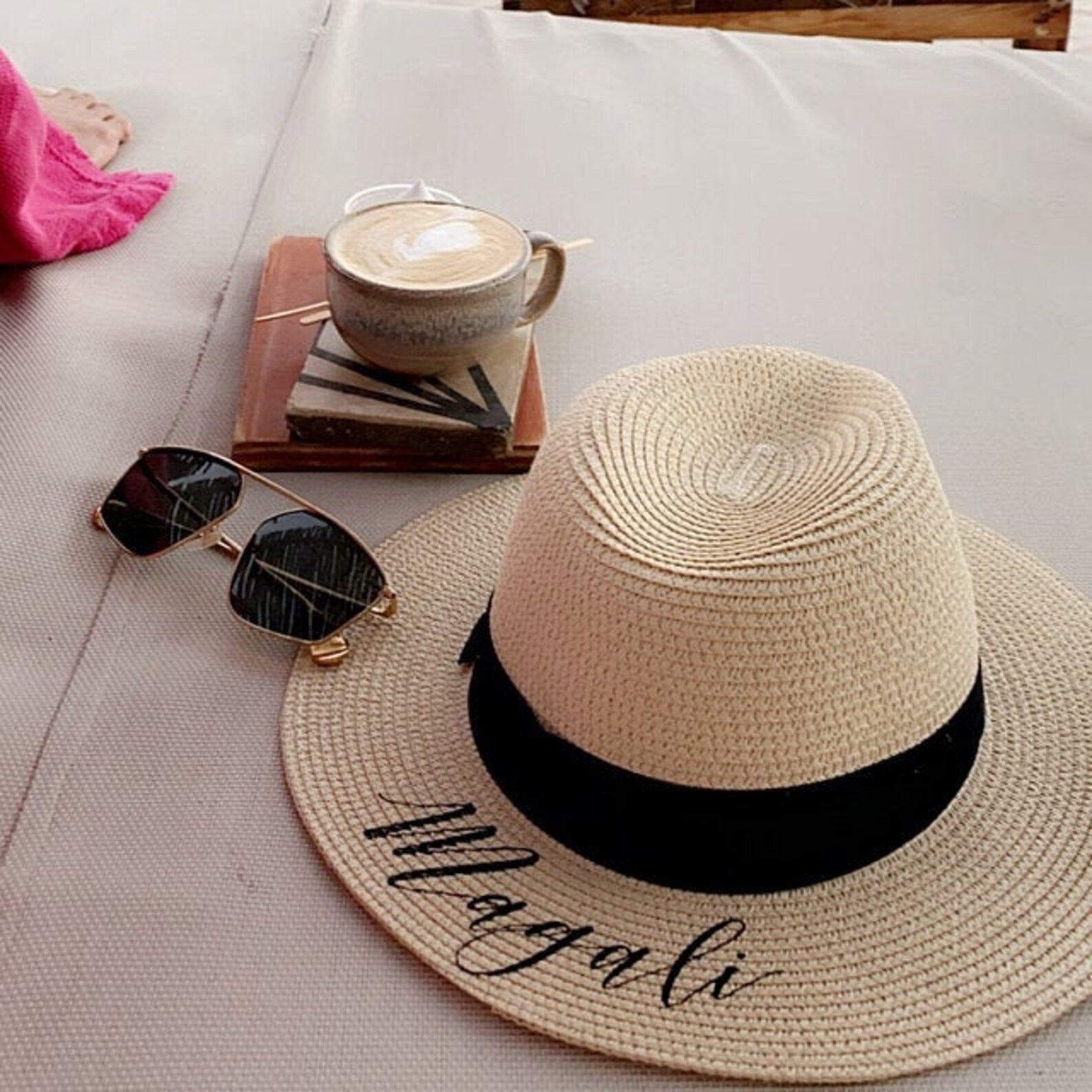 Mrs., Panama Hat, Fedora Custom Sun Hat Flat Brim Newly Engaged Gift ...