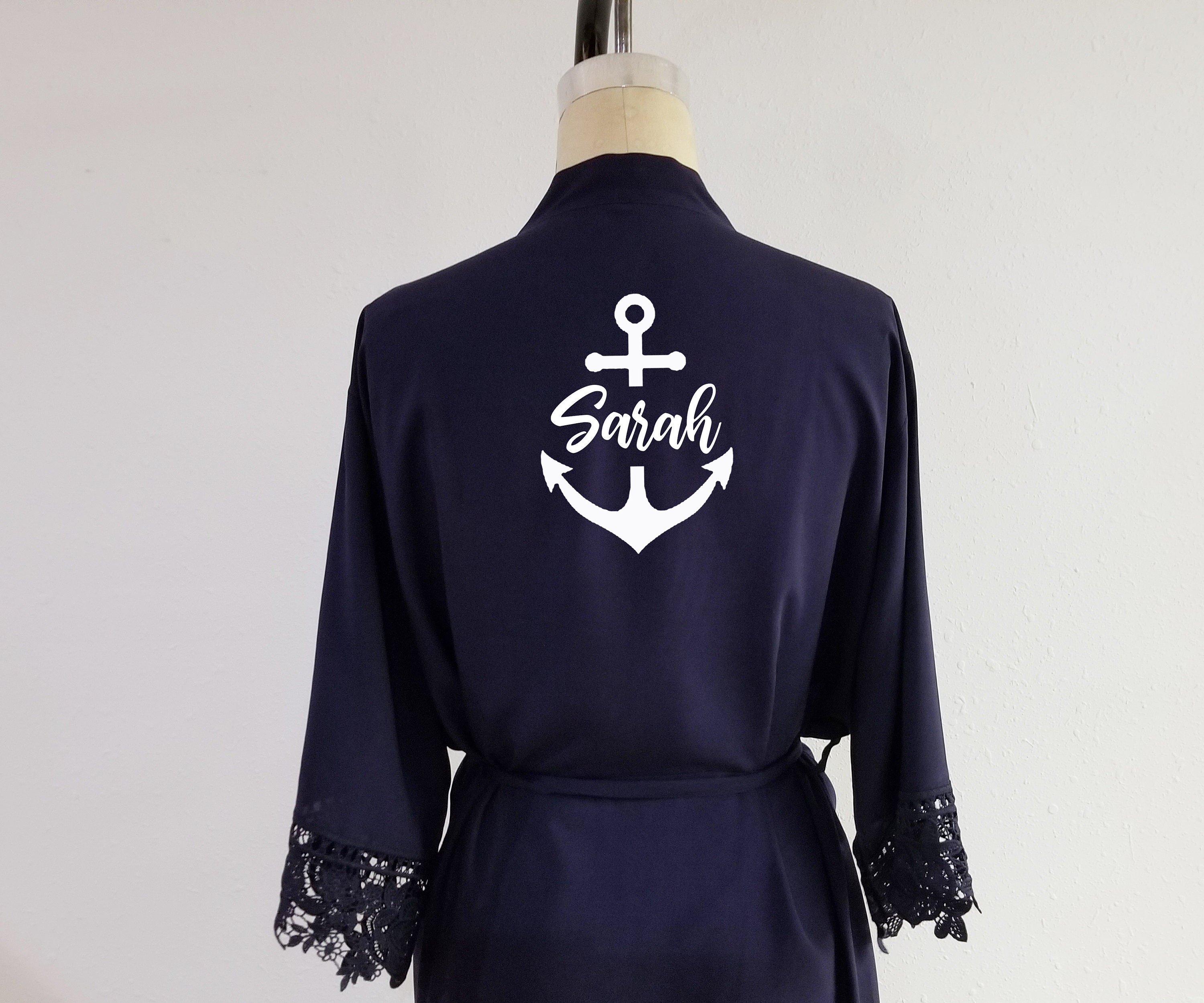 Nautical Bridesmaid Gift, One Size, Bridesmaid Robe, Personalized, With ...