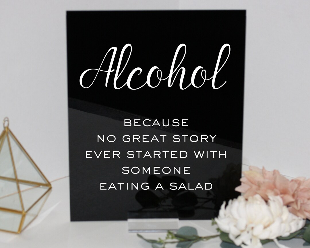 Alcohol Sign Acrylic Wedding Sign Minimalist Wedding Sign Modern ...