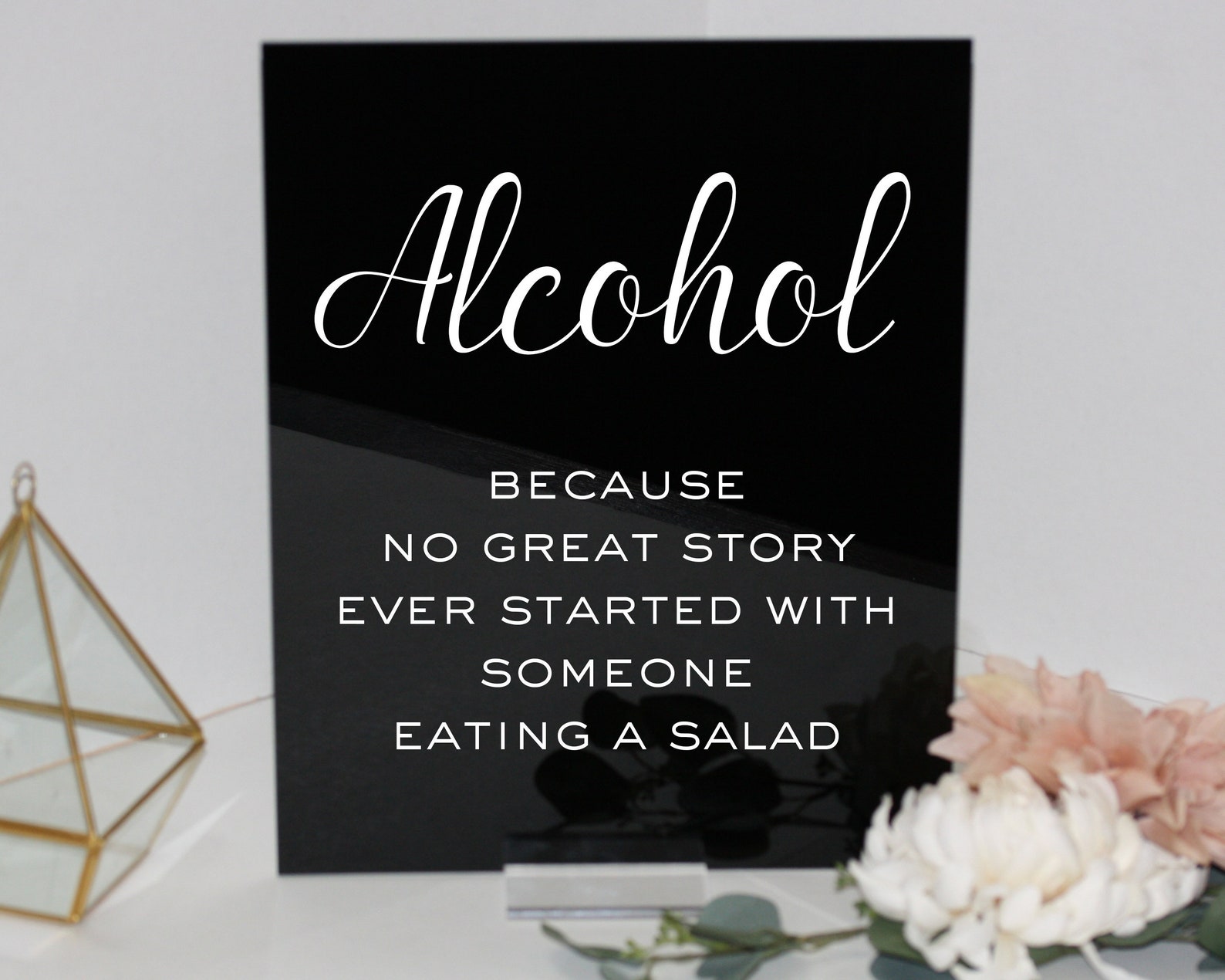Alcohol Sign Acrylic Wedding Sign Minimalist Wedding Sign | Etsy