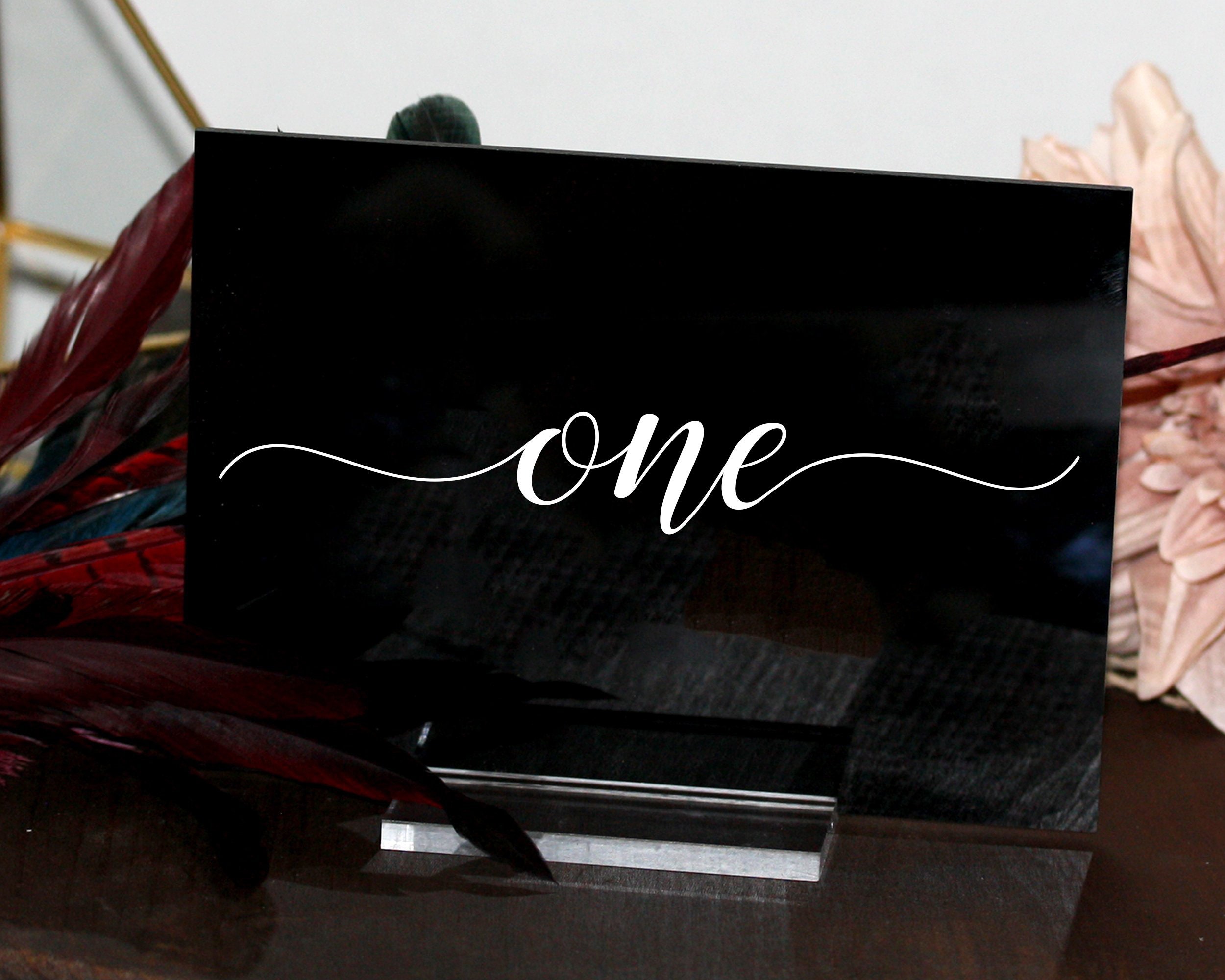 Custom Acrylic Table Numbers With Stand Minimalist Lucite | Etsy