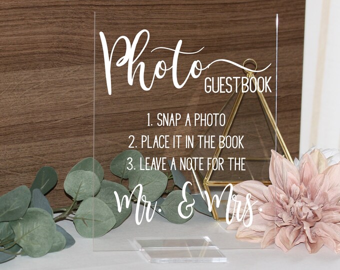 Photo Guestbook Sign, Instant Photo Guestbook Sign, Photo Booth Guest ...