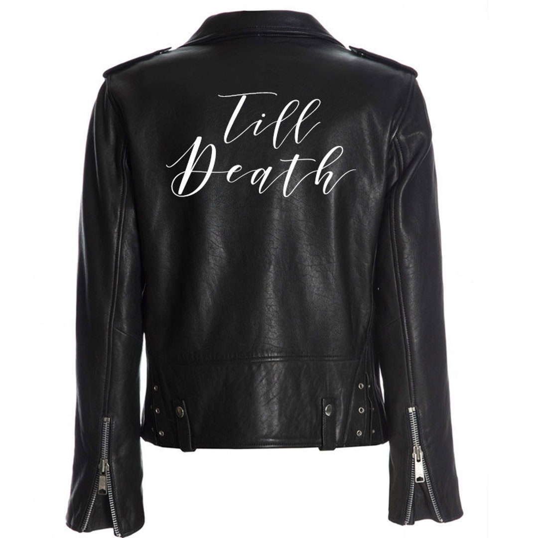 Till Death, Leather Jacket Iron on Heat Transfer, Denim Jacket, Decal ...