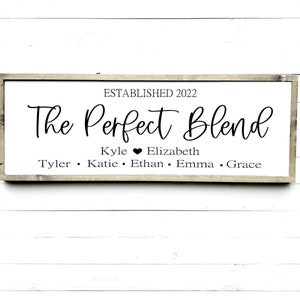 Blended Family Sign / the Perfect Blend Sign / Name Sign / Established ...