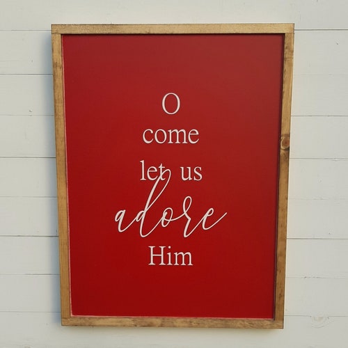 Adore Him Christmas Sign Vintage Christmas Wall Art Rustic - Etsy