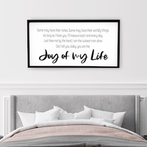 You Are the Joy of My Life Sign / Stapleton Song Lyrics / Master ...