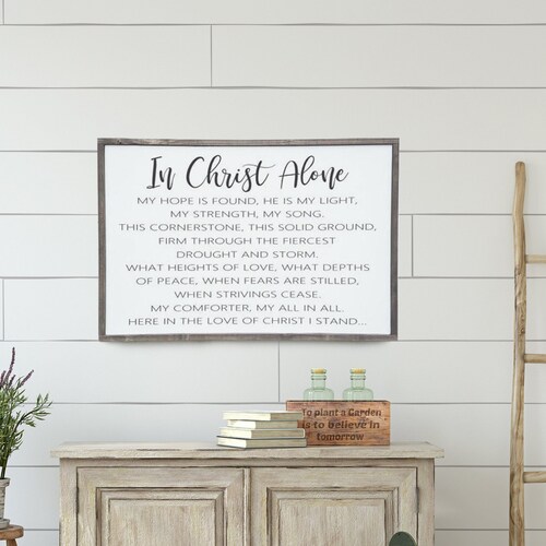 In Christ Alone / Wood Sign / Wooden Sign / Farmhouse Style / | Etsy