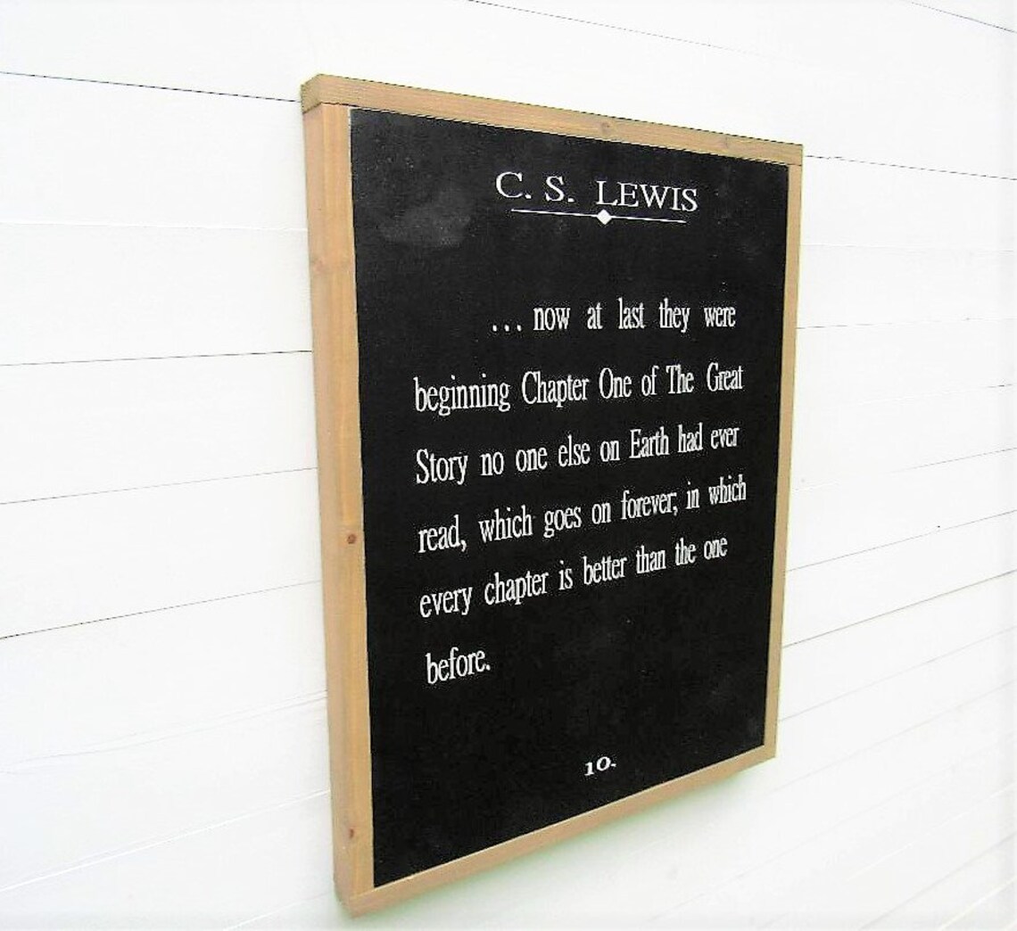 C.S. Lewis Sign/ Chapter One Wooden Sign /engagement Gift / C. | Etsy