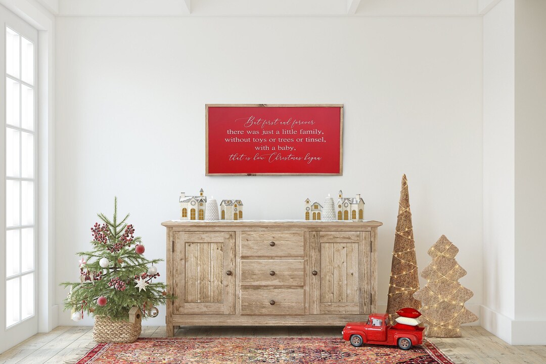 Handmade Framed Christmas Sign: 'but First, Family' - Etsy