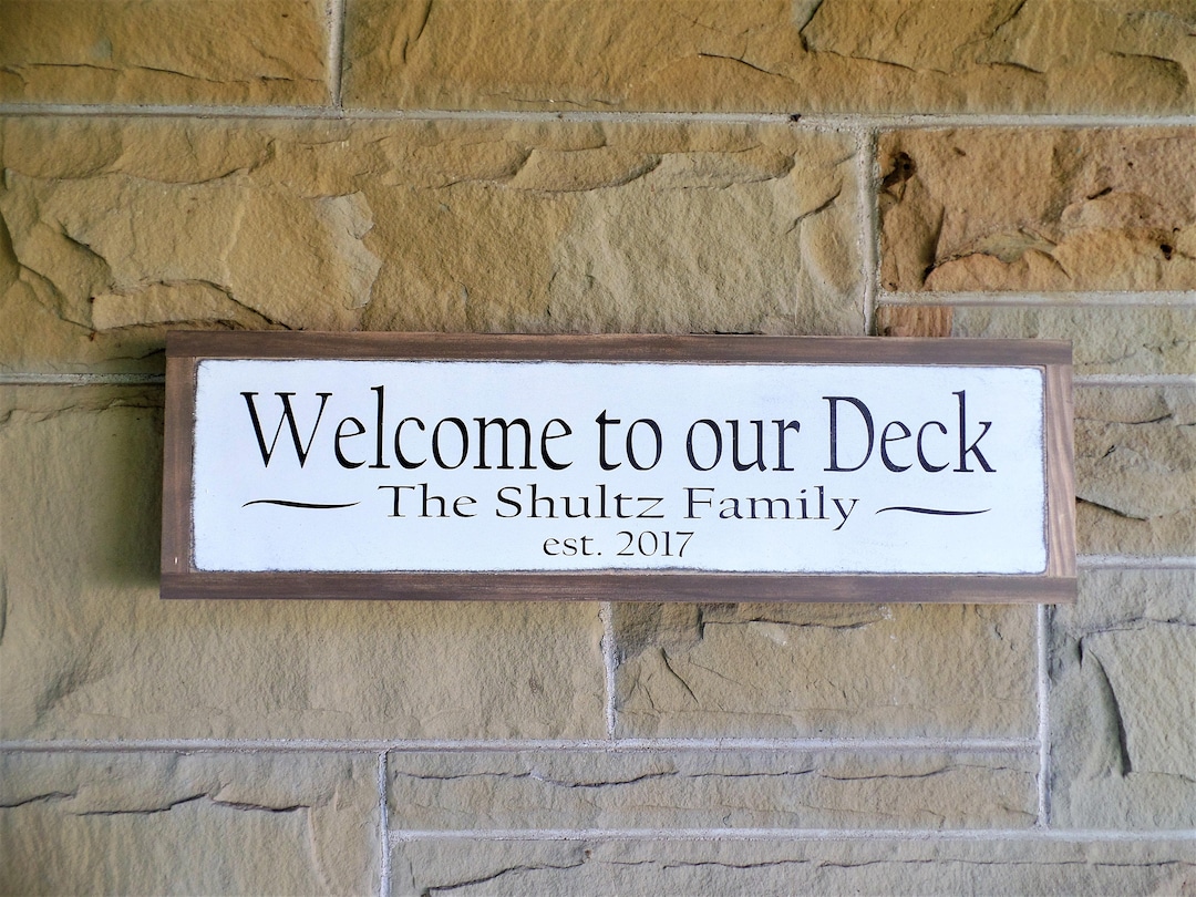 Personalized Deck Sign: Custom Family Name Wooden Outdoor Sign - Etsy