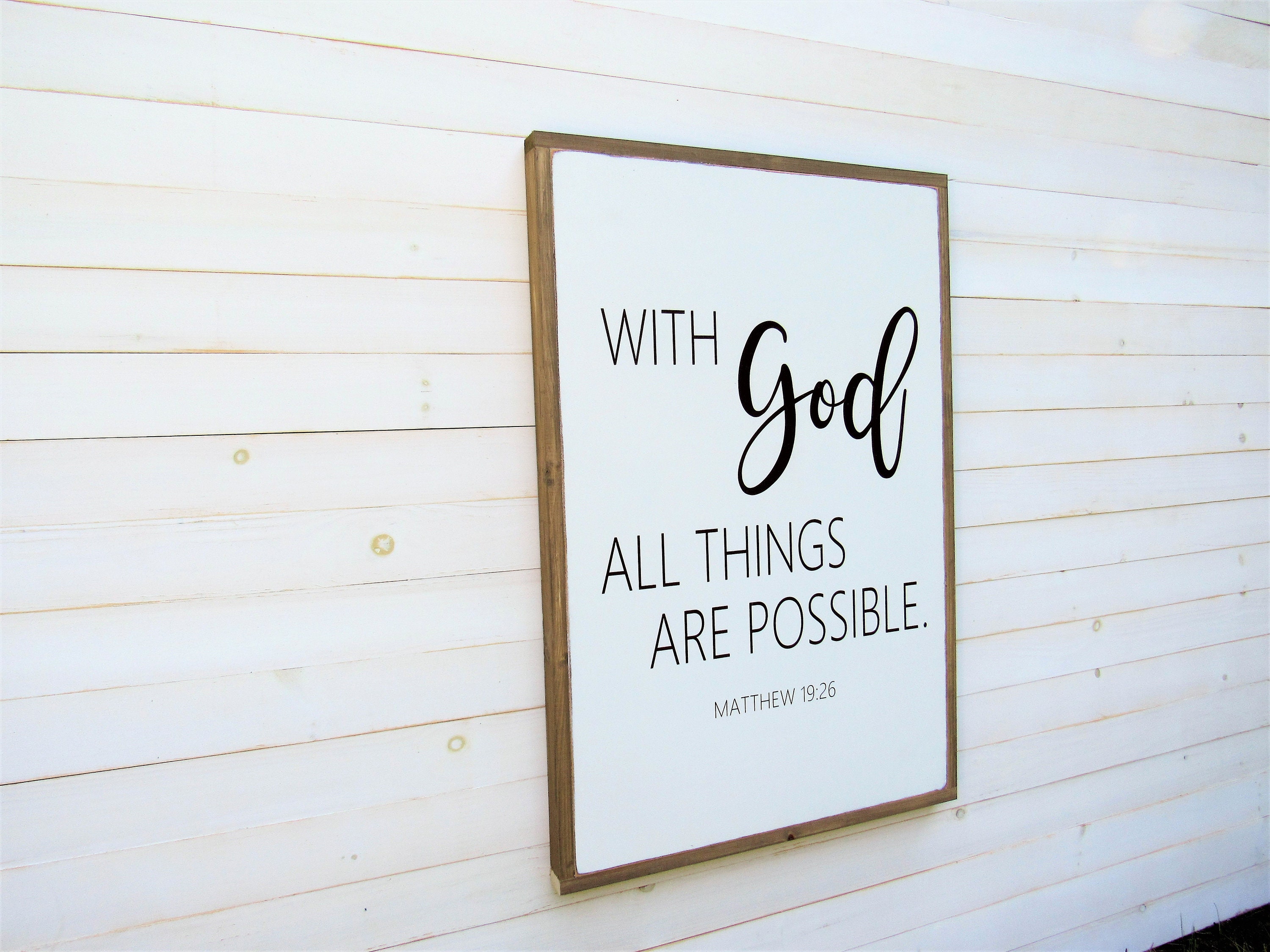 With God All Things Are Possible Sign / Bible Verse Sign / | Etsy