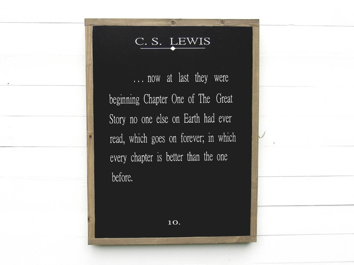 C.S. Lewis Sign/ Chapter One Wooden Sign /engagement Gift / C. | Etsy