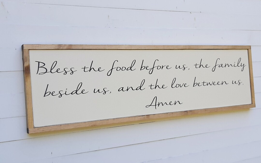 Inspirational Signs / Bless the Food Wall Art / Christian Wall Decor ...