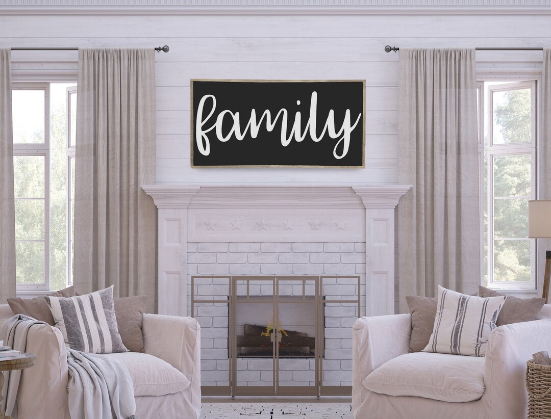 Family Wood Sign: Farmhouse Style Distressed Wooden Wall Decor - Etsy