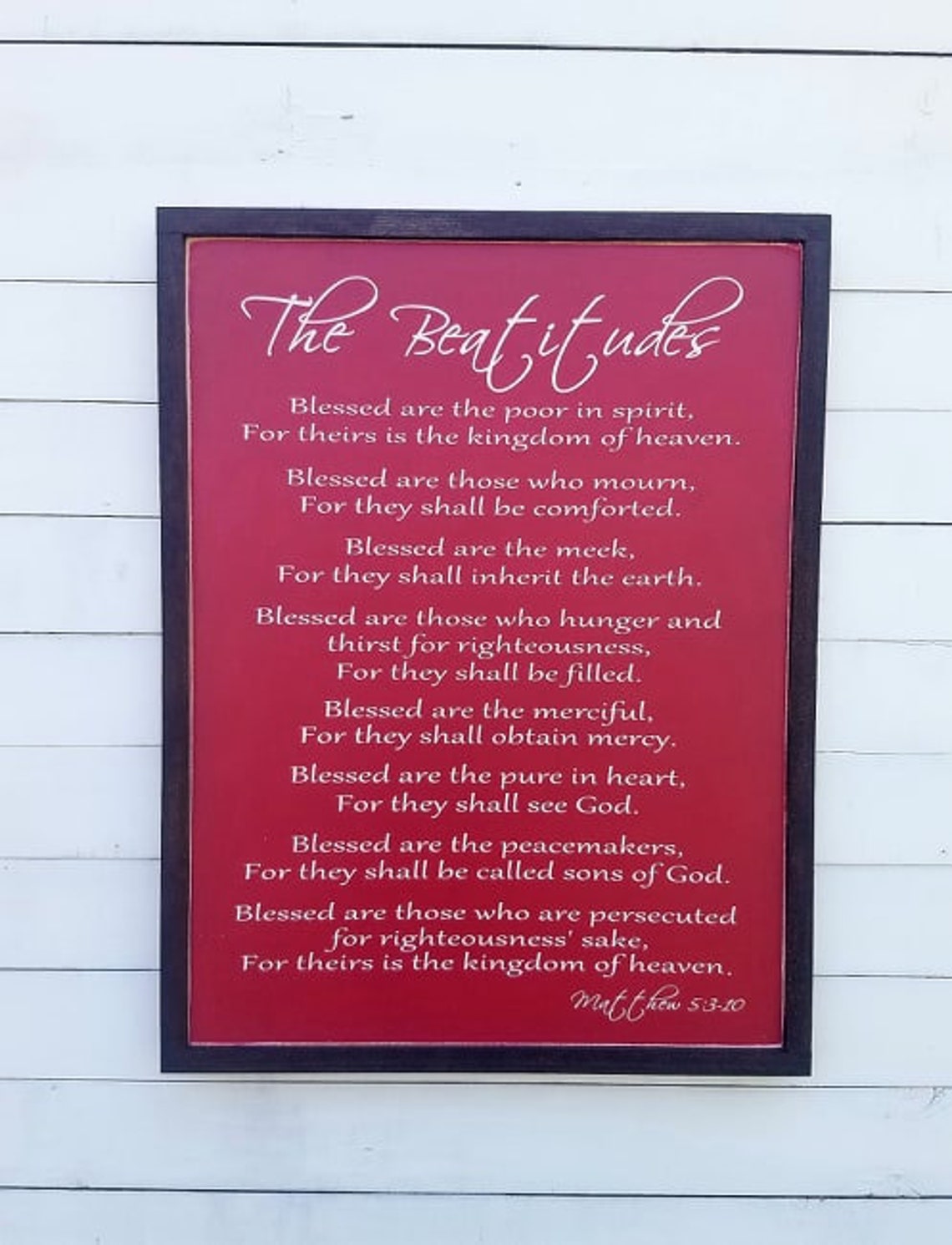 Matthew 5 / Scripture Sign / Bible Verse Wall Art / - Etsy