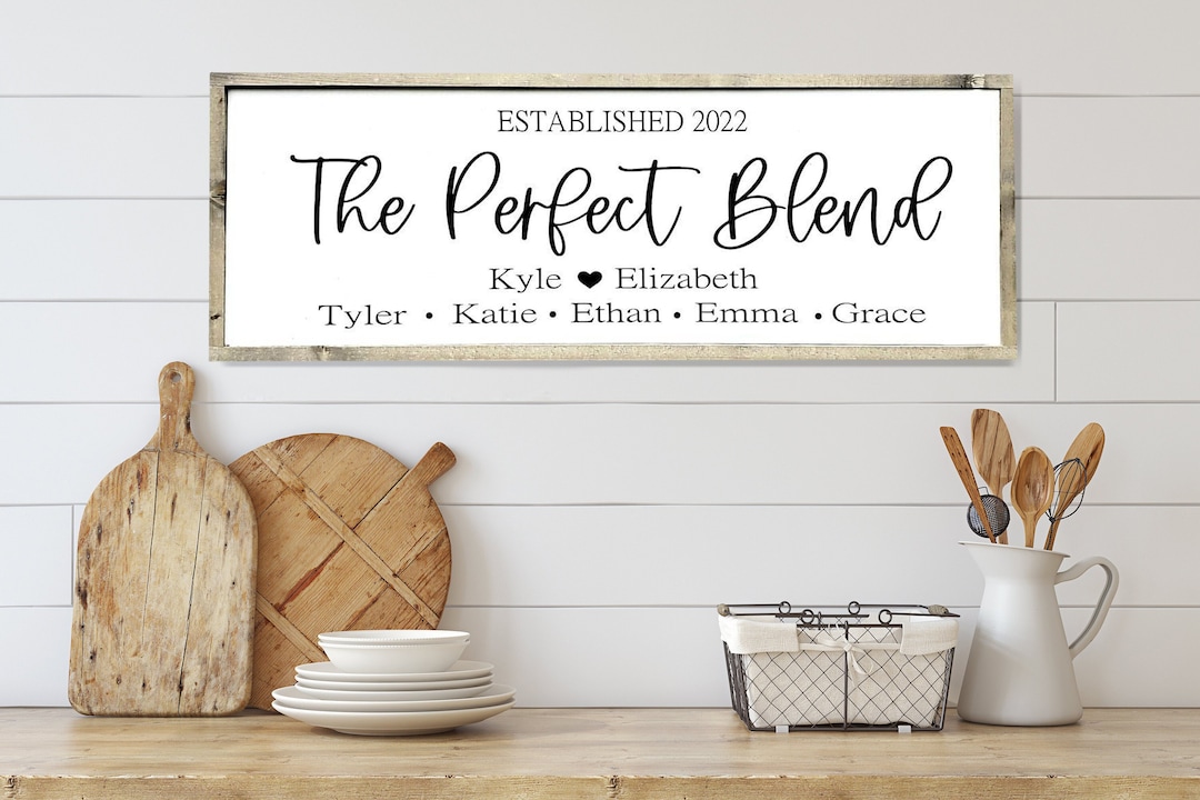 Blended Family Sign / the Perfect Blend Sign / Name Sign / Established ...