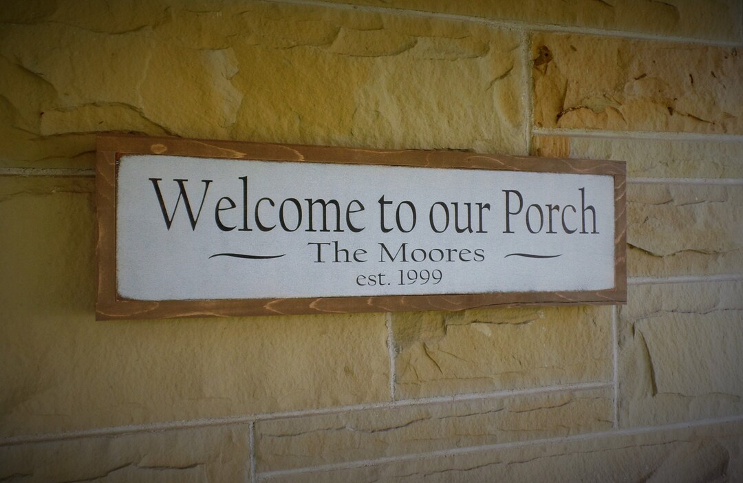 Personalized Welcome to Our Porch Sign: Established Family Name Wall ...
