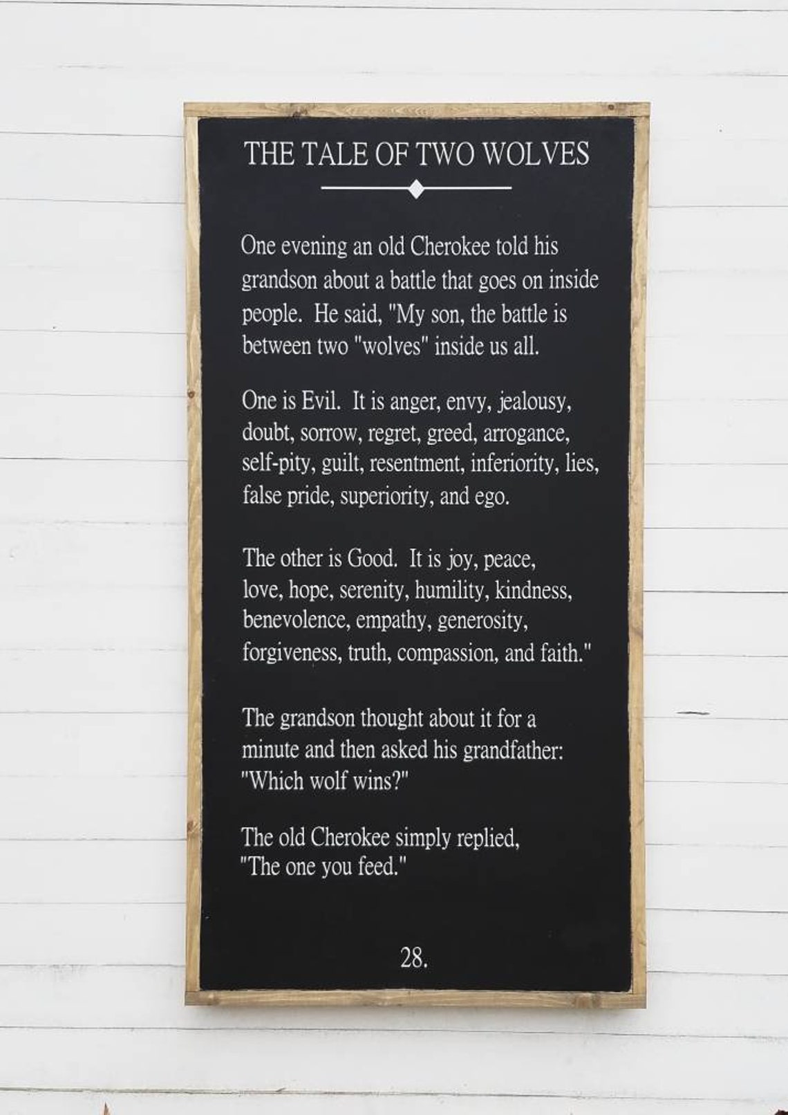 The Tale of Two Wolves / Book Page Sign / Book Page Wooden | Etsy