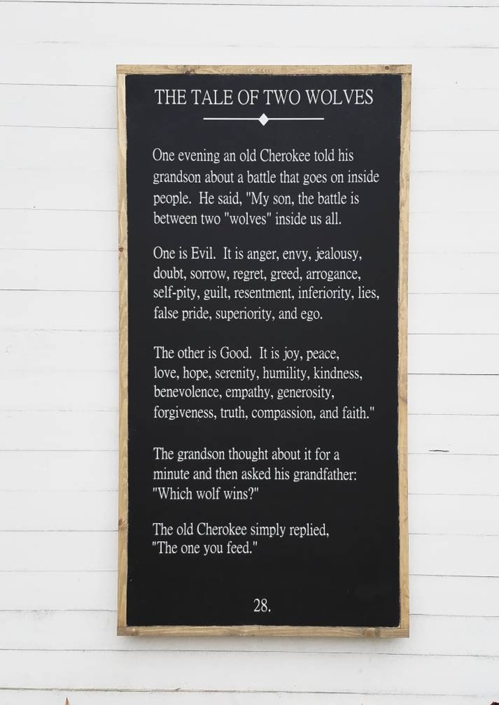 The Tale of Two Wolves / Book Page Sign / Book Page Wooden - Etsy