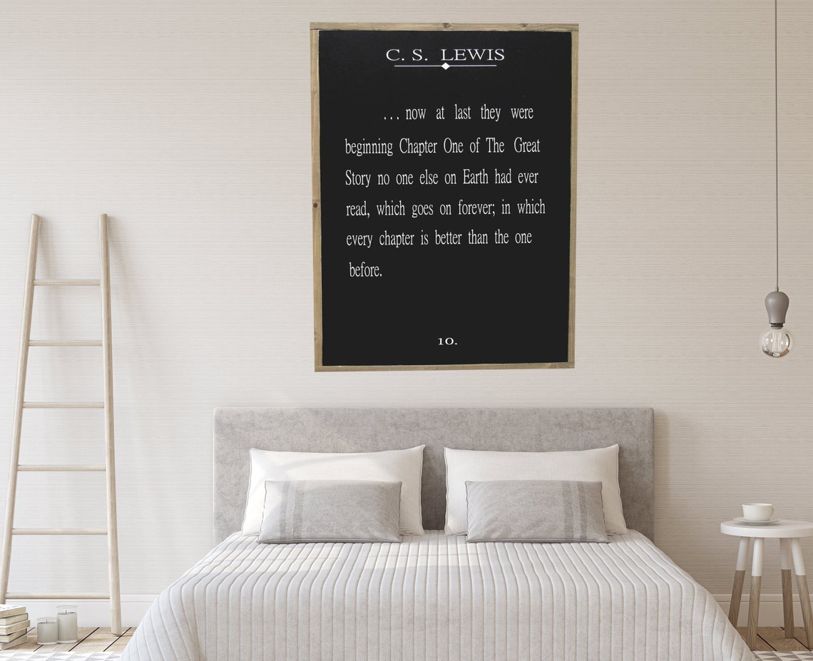 C.S. Lewis Sign/ Chapter One Wooden Sign /engagement Gift / C. | Etsy