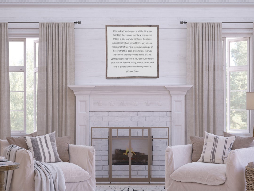 Large Mother Teresa Wood Sign / May Today There Be Peace Wooden Sign ...