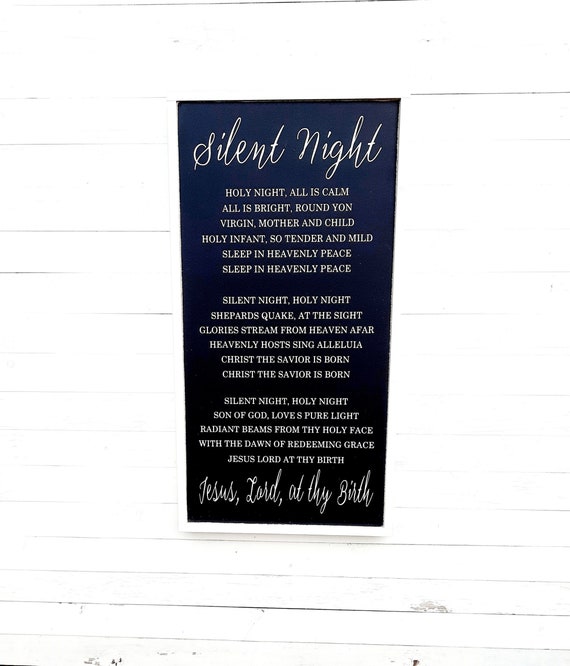 Silent Night Sign / Silent Night Wall Decor / Christmas Sign / - Etsy