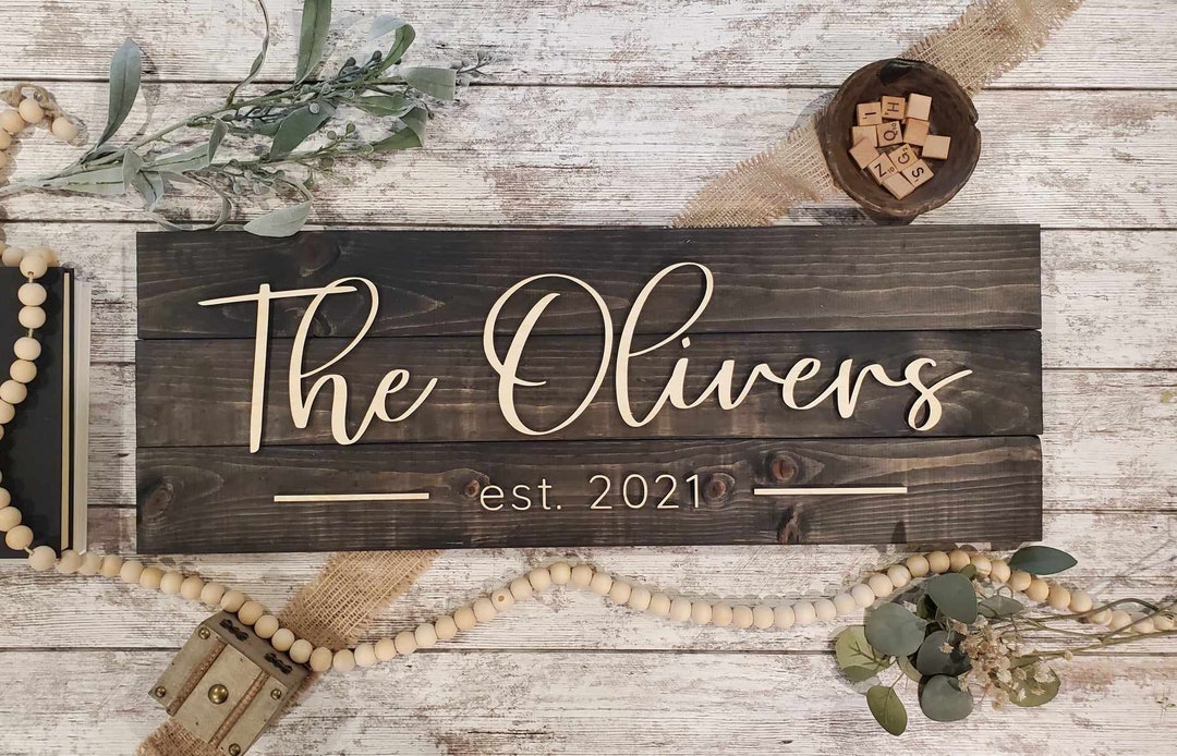 Personalized Last Name Wood Sign: 3D Family Name Wall Art - Etsy
